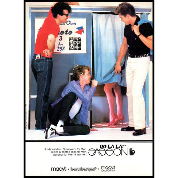 Sasson Jeans | Art | 983 Oo La La Sasson Vintage Print Ad Sexy Legs Woman Fitting Room Wall Art ...